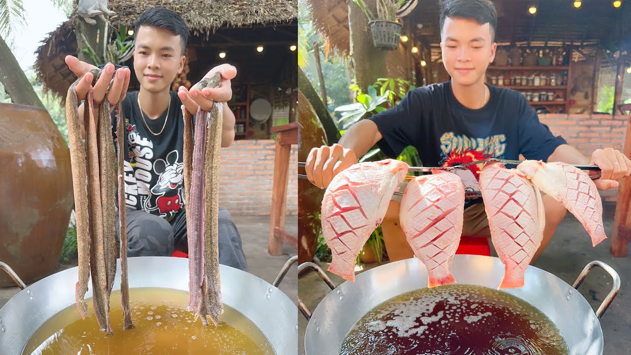 Cooking skill: Fry eel, Fish fry recipe, Yummy fry shrimp egg | Amazing ...