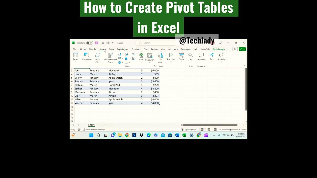 How to Create Pivot Tables in Excel #pivots #excel #shorts #exceltips #viralvideo #exceltutorial ...
