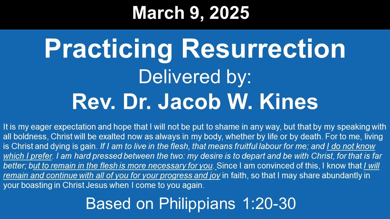 Practicing Resurrection - Conduct Worthy of Our Profession 3-9-25 - YouTube