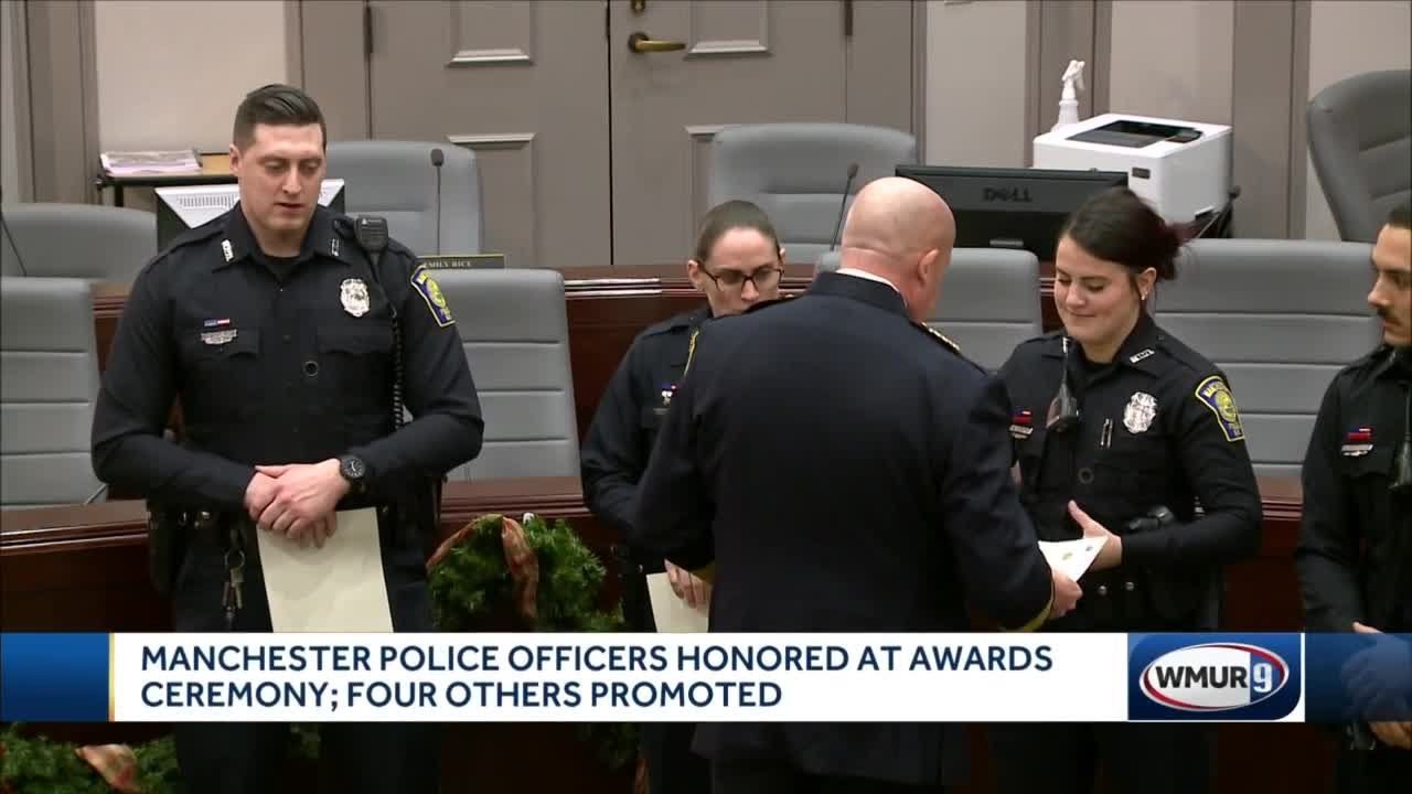 Manchester police officers honored at awards ceremony - YouTube
