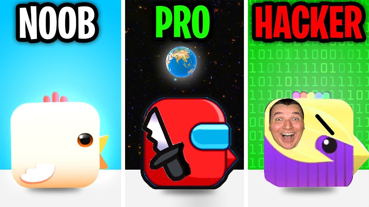 NOOB vs PRO vs HACKER w SQUARE BIRD - YouTube