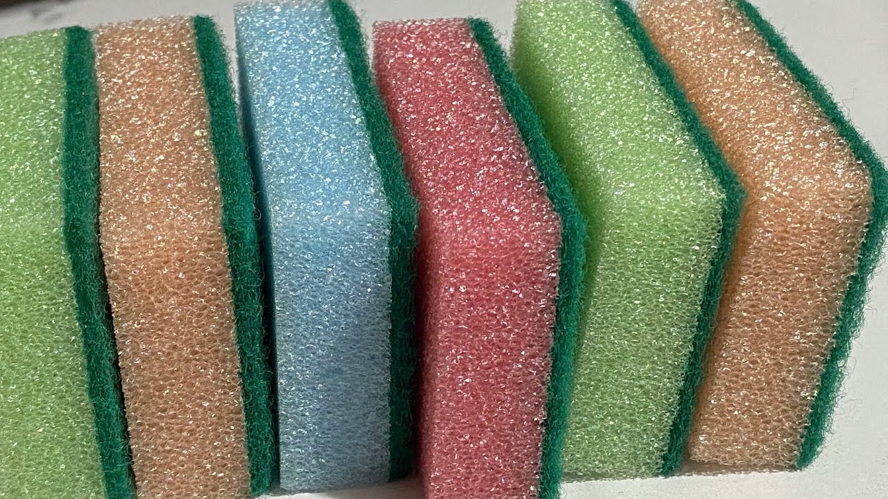 ASMR bulk dry sponges ripping - YouTube