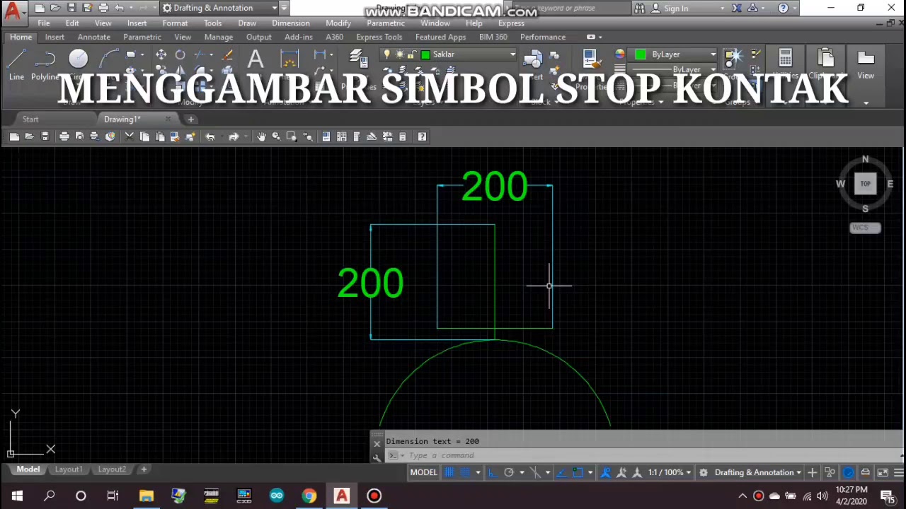 Menggambar Simbol Stop Kontak menggunakan Autocad - YouTube