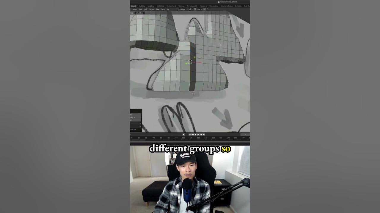 Streamlining Character Design: Breaking Down 3D Models for Curvature in Blender - 3.3: Spooky ...