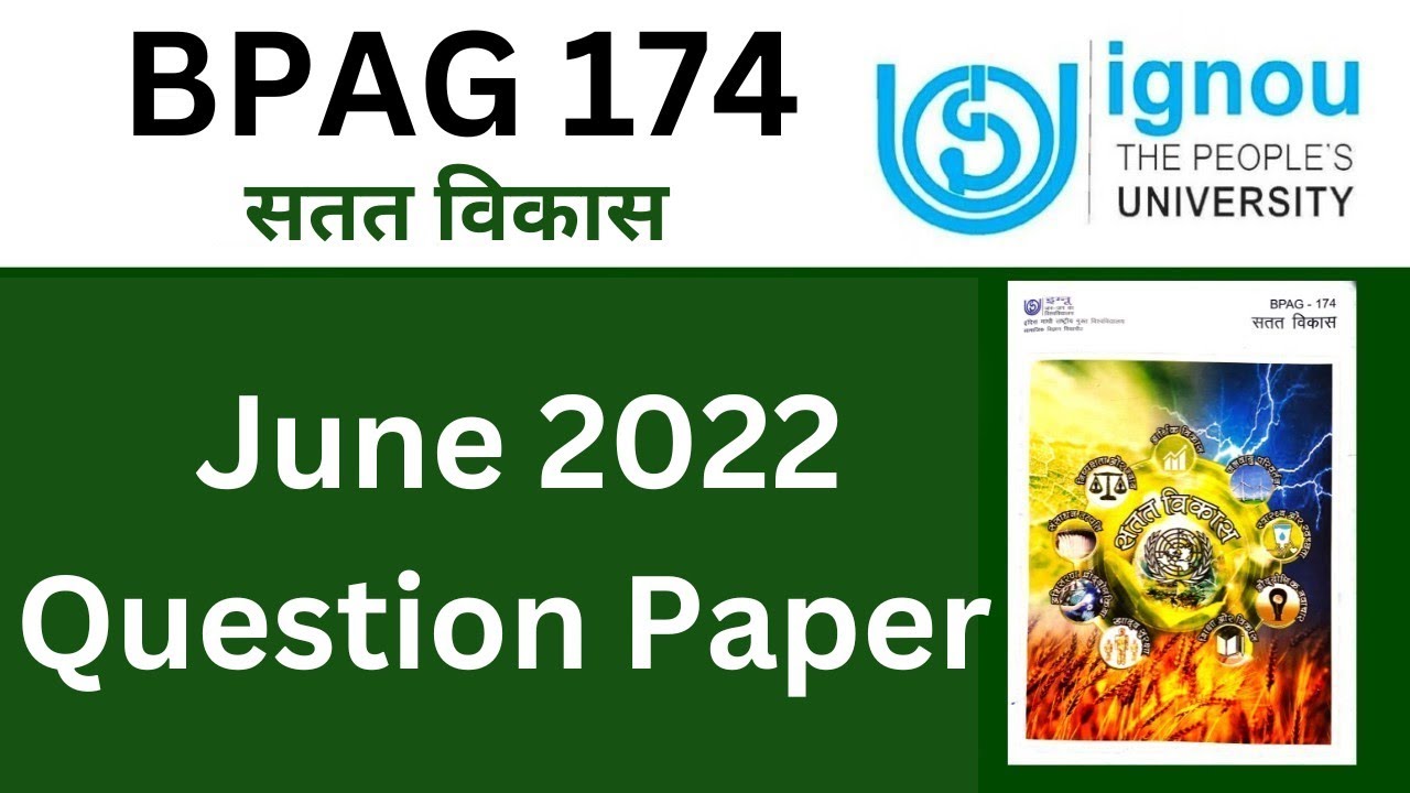 IGNOU BPAG 174 Important question answer। IGNOU BPAG 174 सतत विकास ...