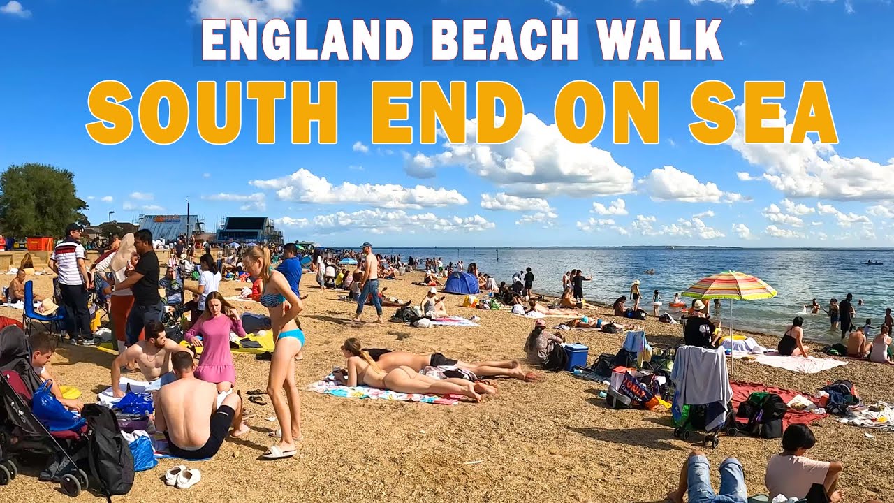 🇬🇧 England Beach Walk - Hot day at Southend on Sea Beach 2023| Summer ...
