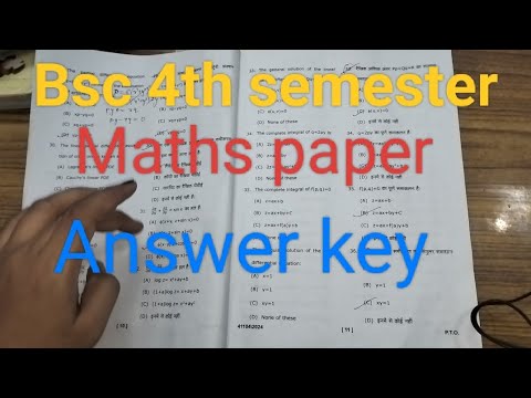 BSC 4th semester maths paper answer key | BSC forth semester maths ...