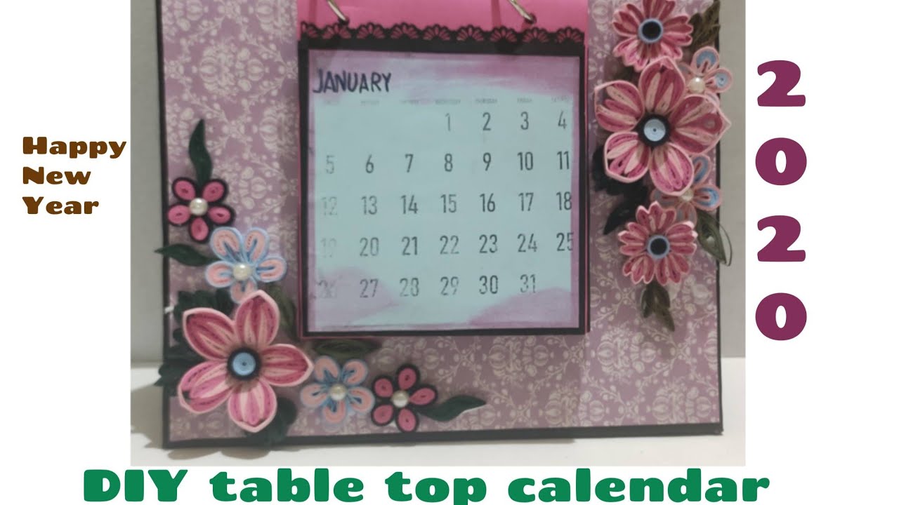 DIY table top calendar for new year, 2020/Handmade calendar - YouTube