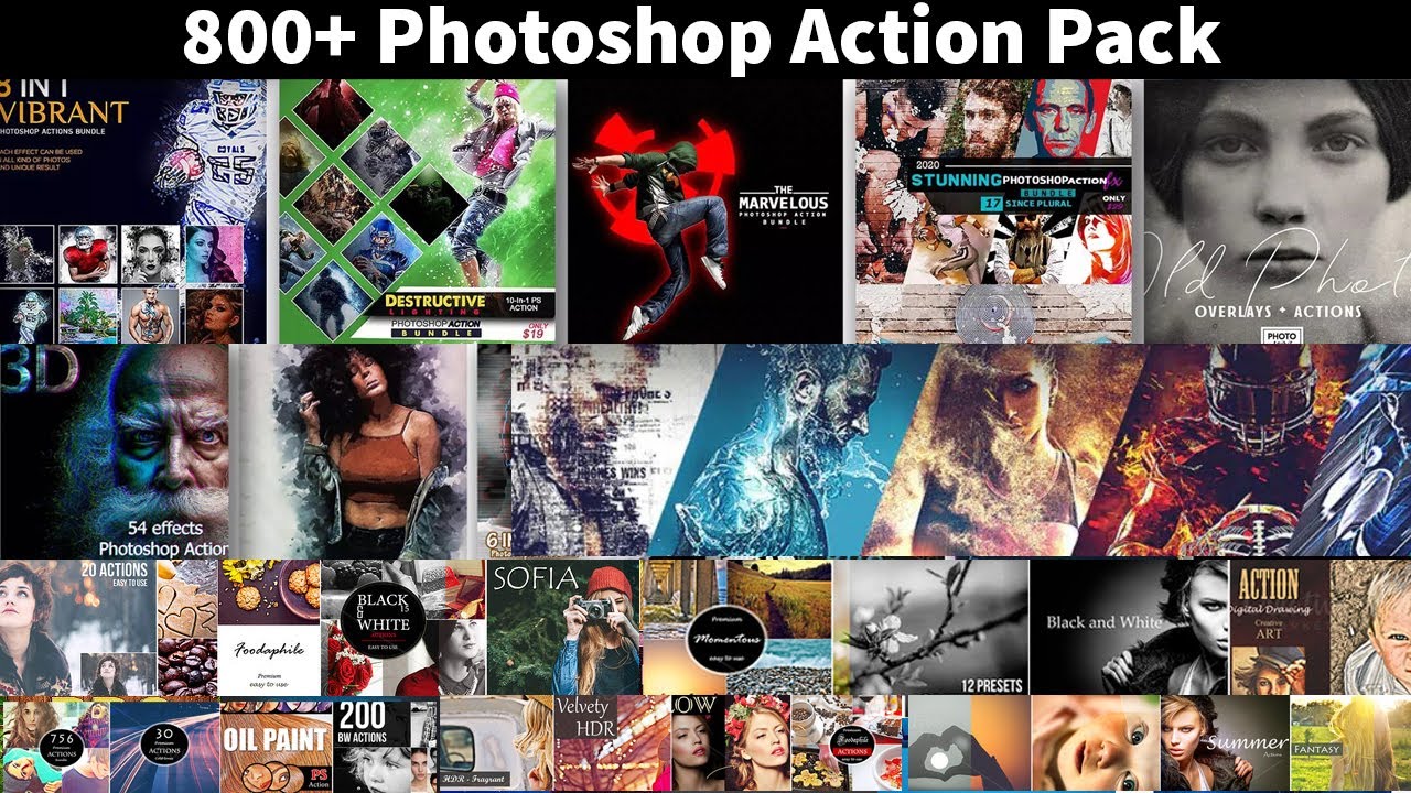 800+ Photoshop Action Bundle Download |Sheri Sk| - YouTube