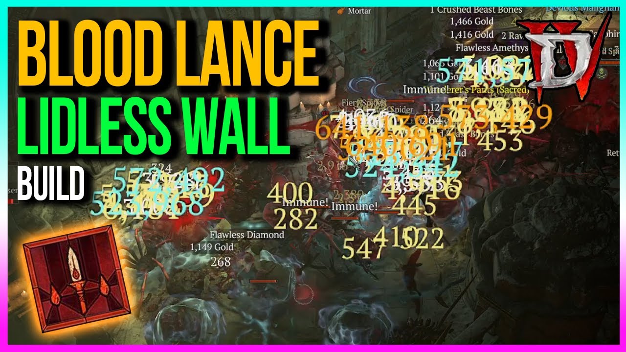 [ Diablo 4 SEASON 1 ] BLOOD LANCE LIDLESS WALL build quá trâu? - YouTube