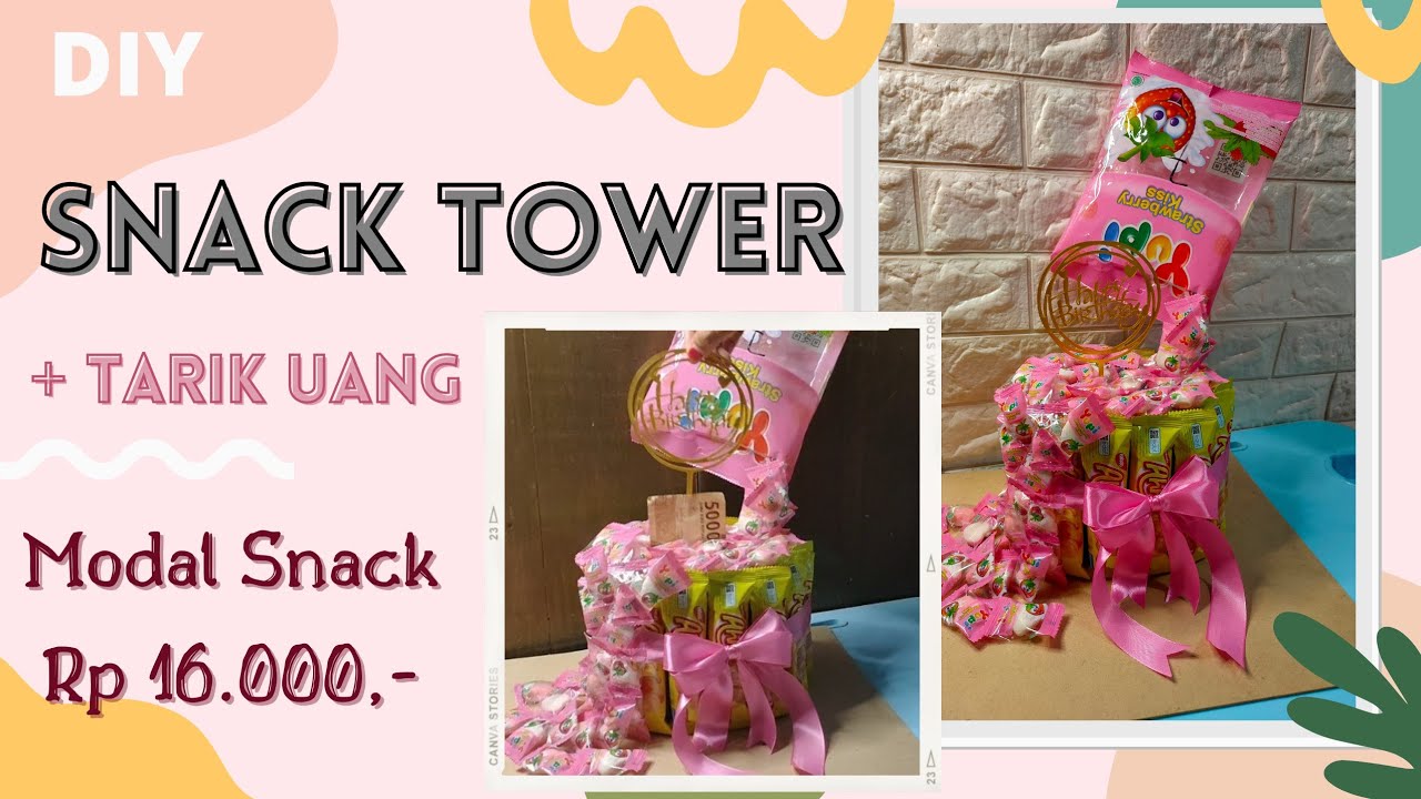DIY CARA MEMBUAT SNACK TOWER | SNACK TART | TOWER CAKE | KUE ULANG ...