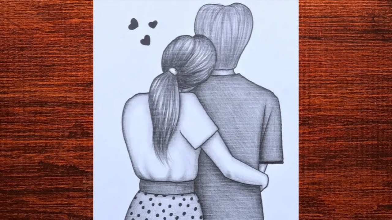 Easy couple drawing step by step || love couple drawing || gril drawing ...