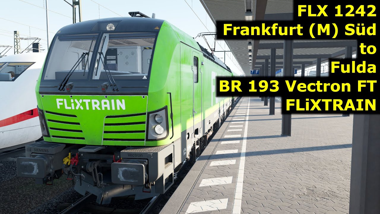 FLX 1242 - Frankfurt Main Süd to Fulda - BR 193 Vectron FT - FLiXTRAIN ...
