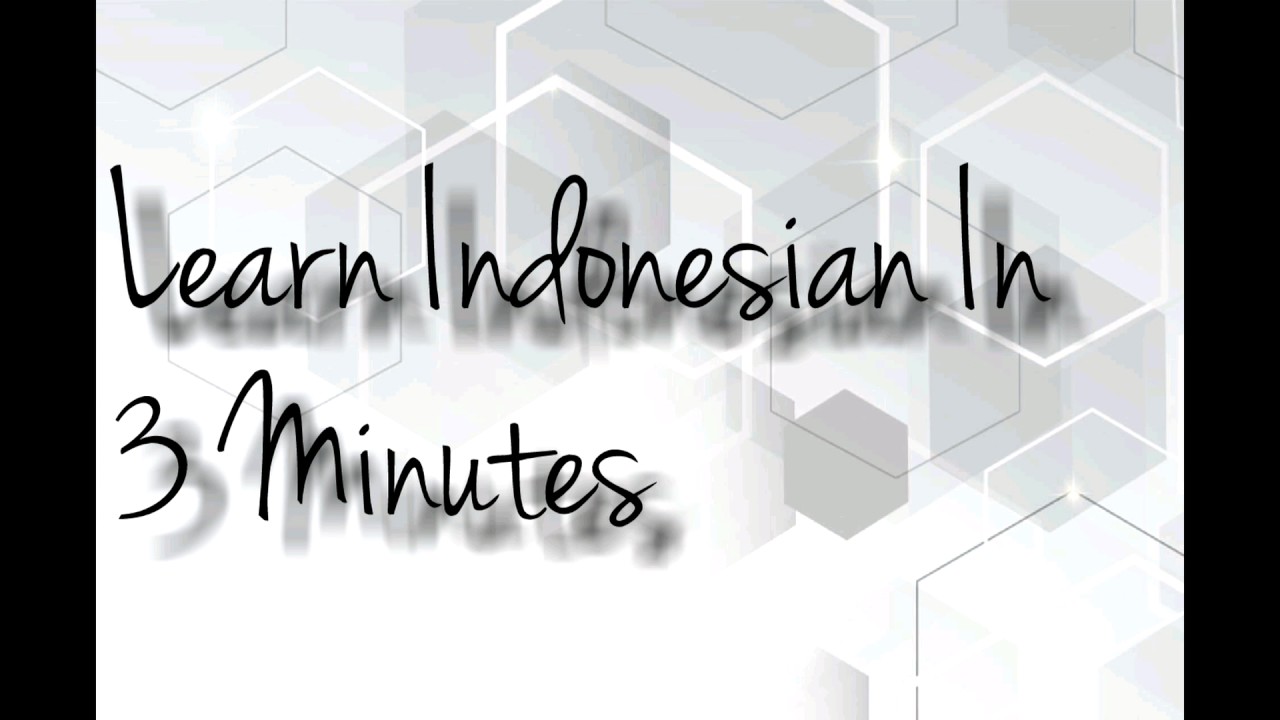 Learn Indonesian In 3 Minutes : Vocabulary ( Food And Drinks ) - YouTube
