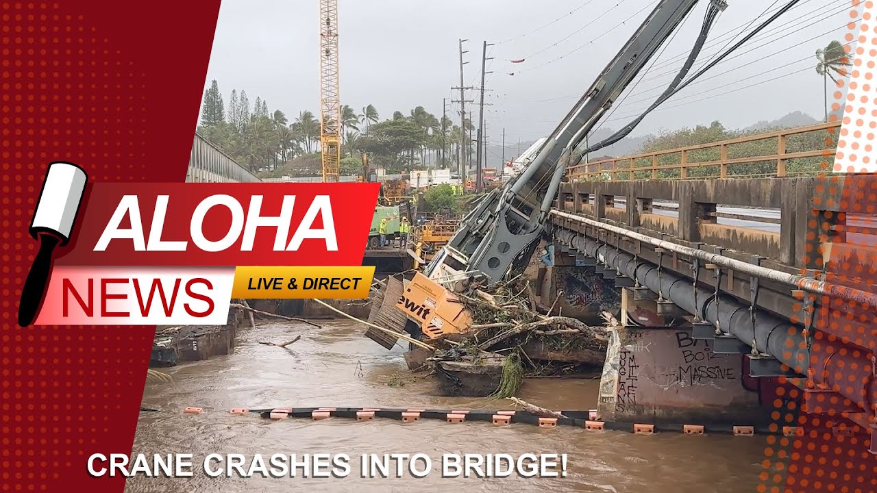 Crane Crashes Into Bridge in Hawai'i | Aloha News! - YouTube