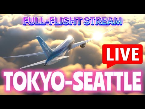 【LIVE】 Flying from TOKYO to SEATTLE - YouTube