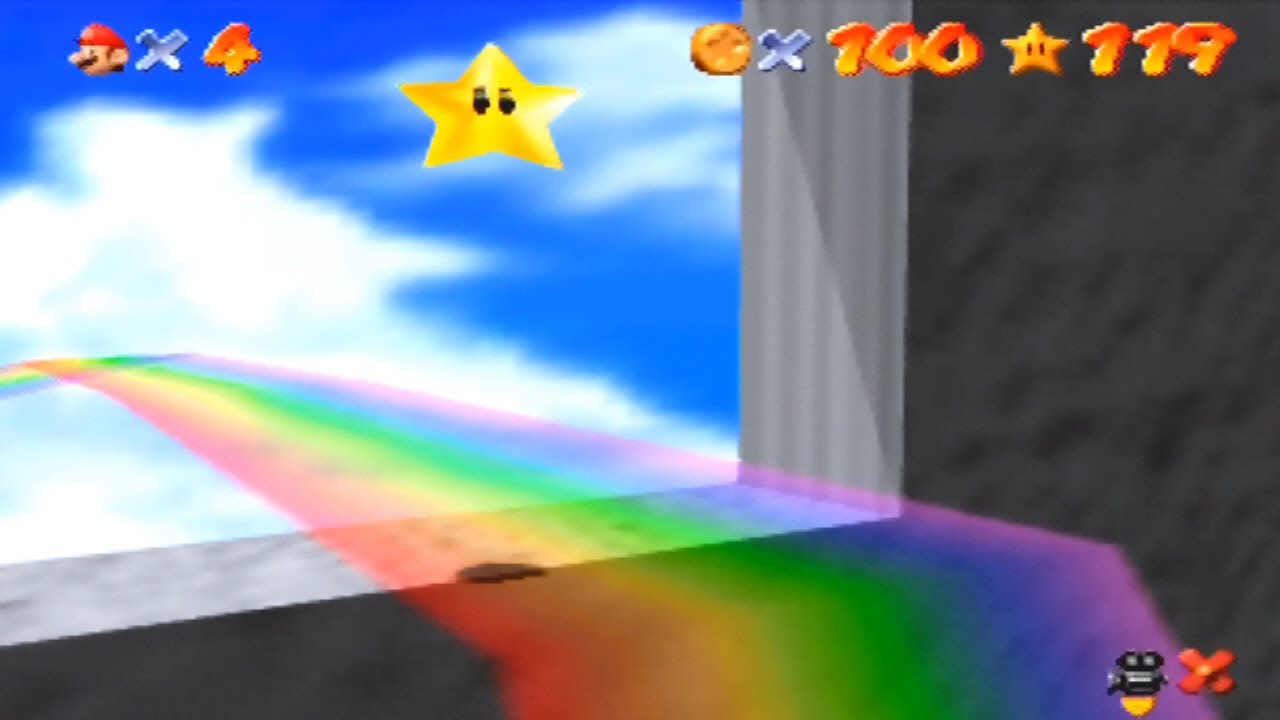 Let's Play Super Mario 64 [N64] Part 29- 100 Coins Rainbow Ride - YouTube