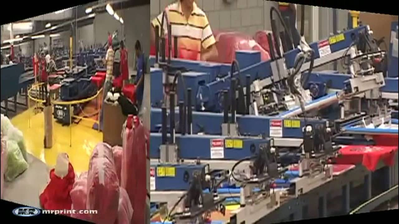 M&R ALPHA 8 oval automatic screen printing press from DCC - YouTube