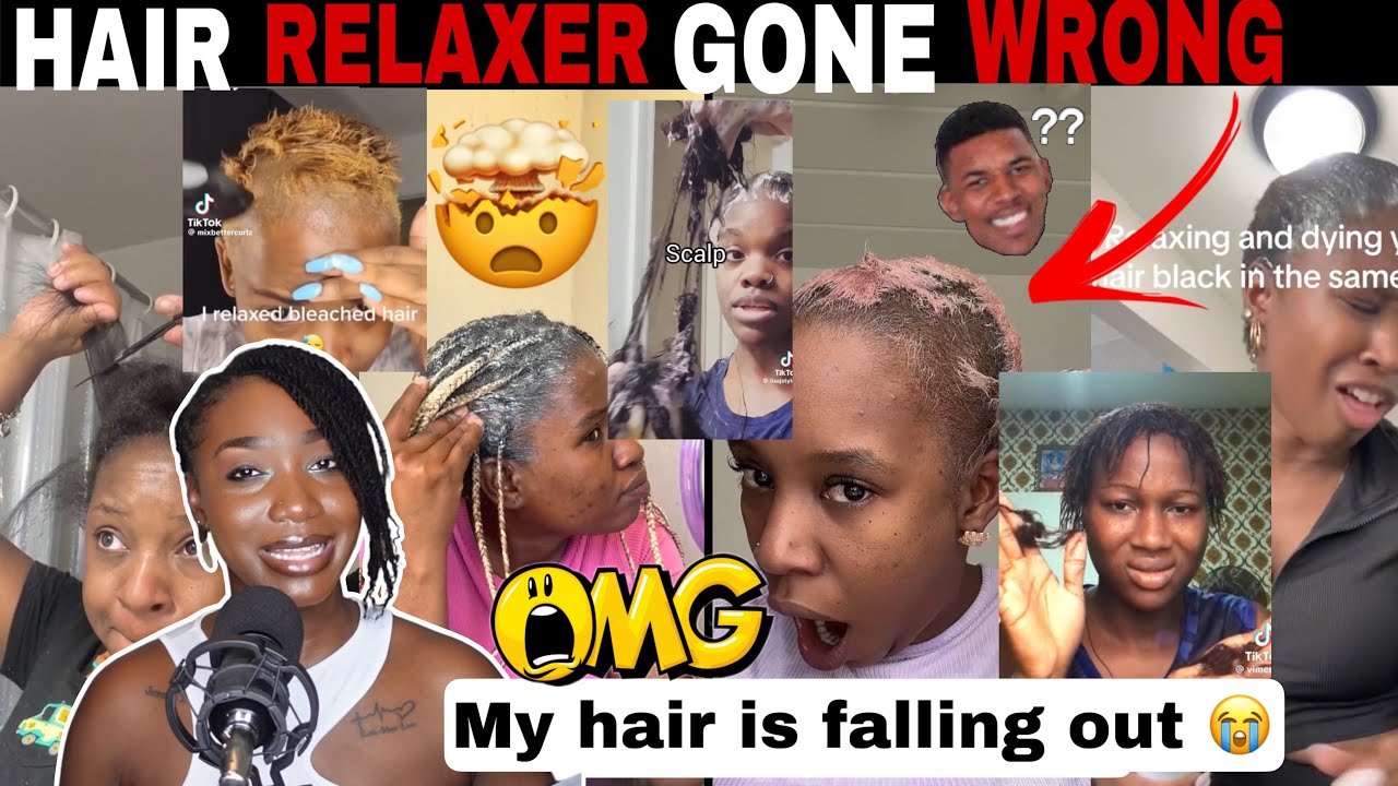 MERCY! 😱 HAIR RELAXER FAILS! DIY HAIR RELAXING AT HOME GONE HORRIBLY WRONG | TIK TOK COMPILATION ...