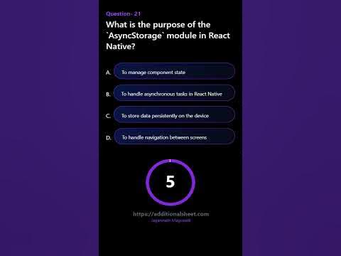 What is the purpose of the AsyncStorage module in React Native - YouTube
