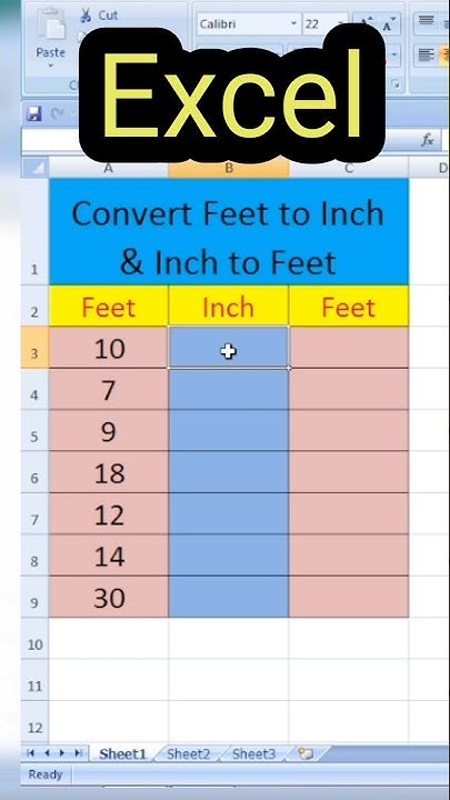 Convert Feet To Inch In Excel || Excel Tutoring || Excel Data Entry ...