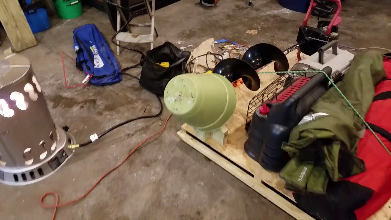 Homemade ice fishing sled - YouTube