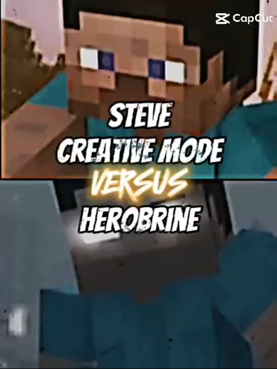Steve (creative mode) vs Herobrine #minecraft - YouTube