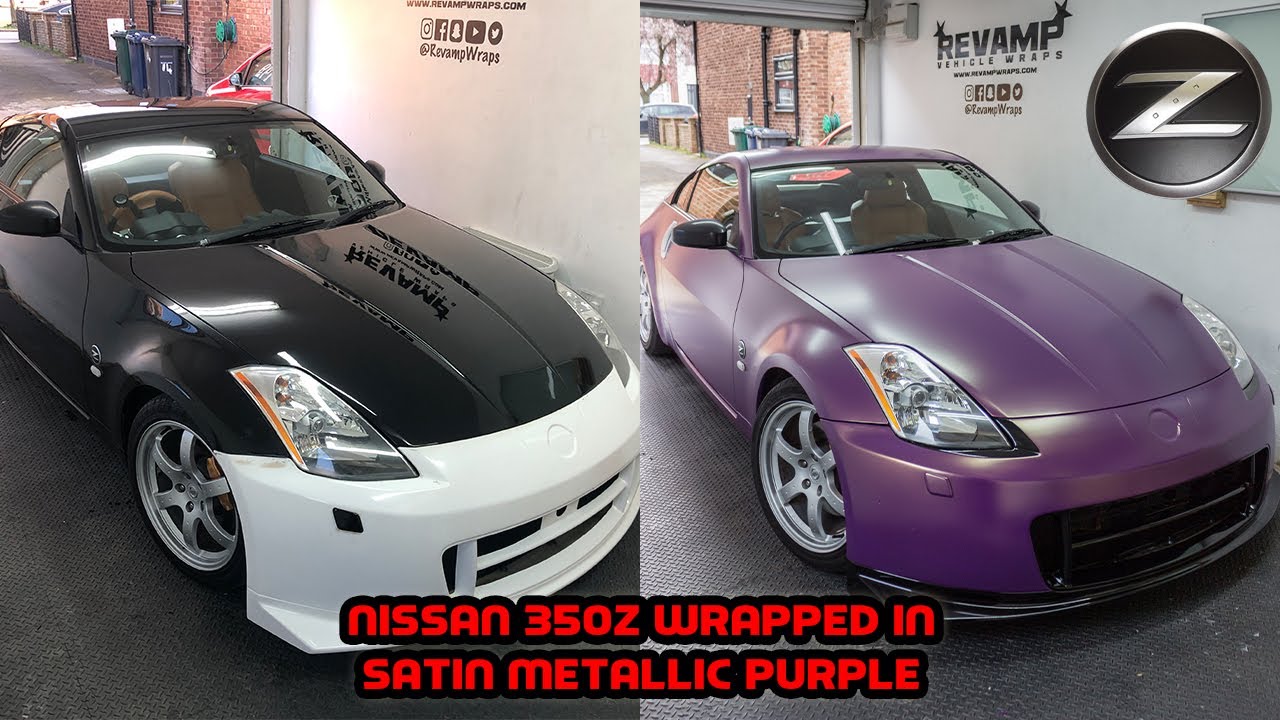Nissan 350z Wrapped in Satin Metallic Blissful Purple - YouTube