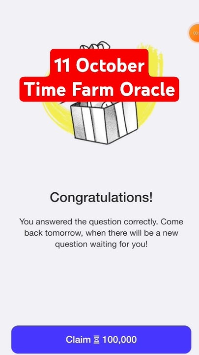 Time Farm Oracle Of Time 11 October | 11 October Time Farm Code | 11 ...