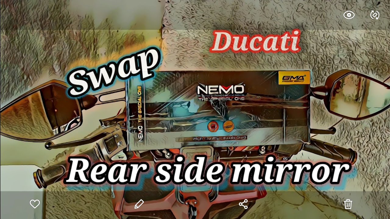 Nemo ducati rear side mirror Honda click - YouTube