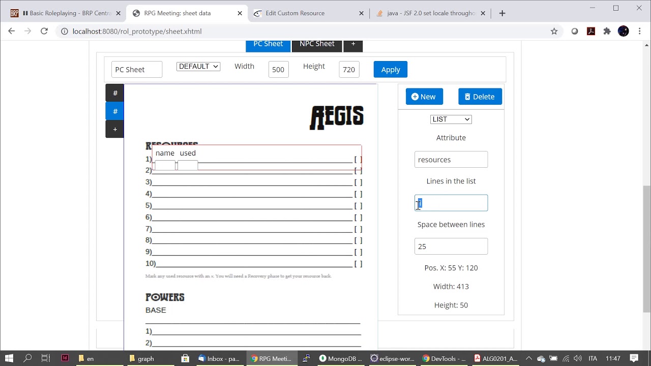 RPG Virtual Tabletop (alpha) character sheet creation - YouTube