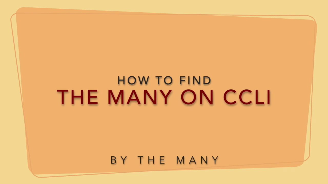 How to find The Many on CCLI's Songselect - YouTube