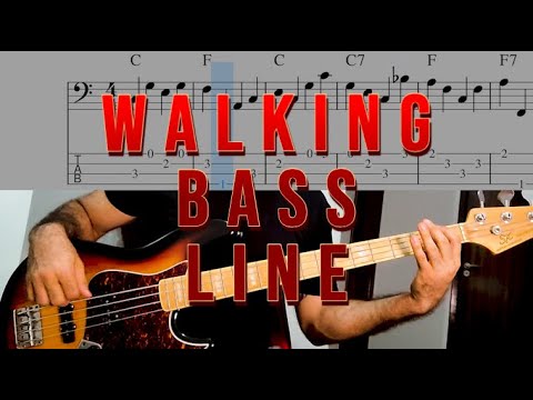 Walking Bass Line (C Blues) - YouTube