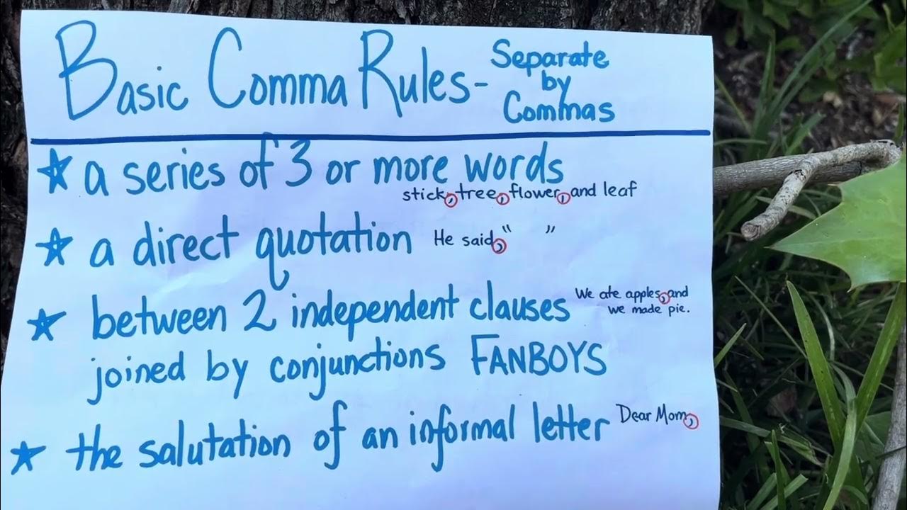 Basic Comma Rules - YouTube