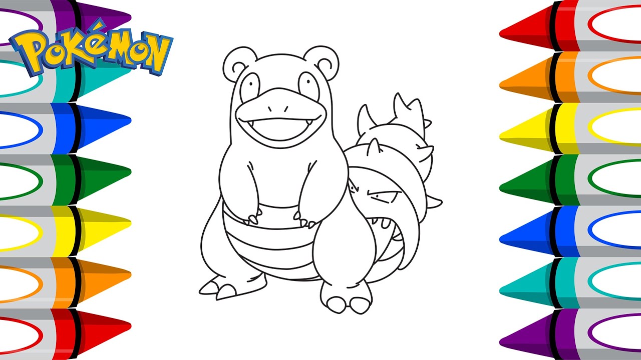 How To Color Slowbro - Coloring Pages | Pokemon - YouTube