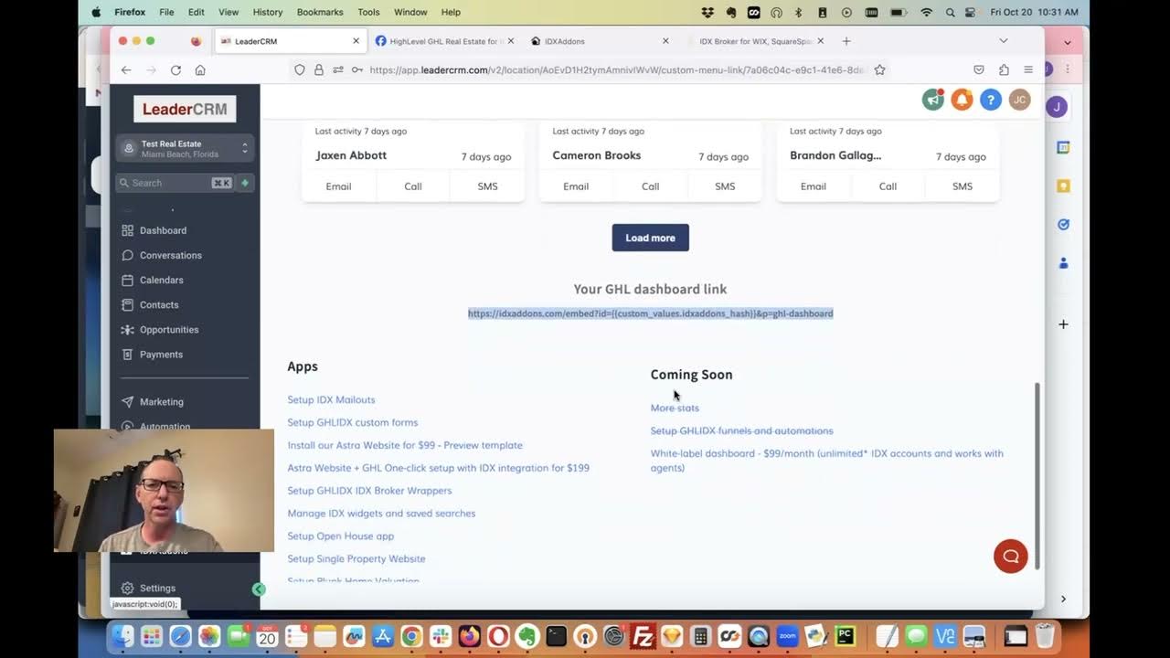 GHL HighLevel Real Estate Dashboard for IDX Broker Realtors show all MLS Data - YouTube