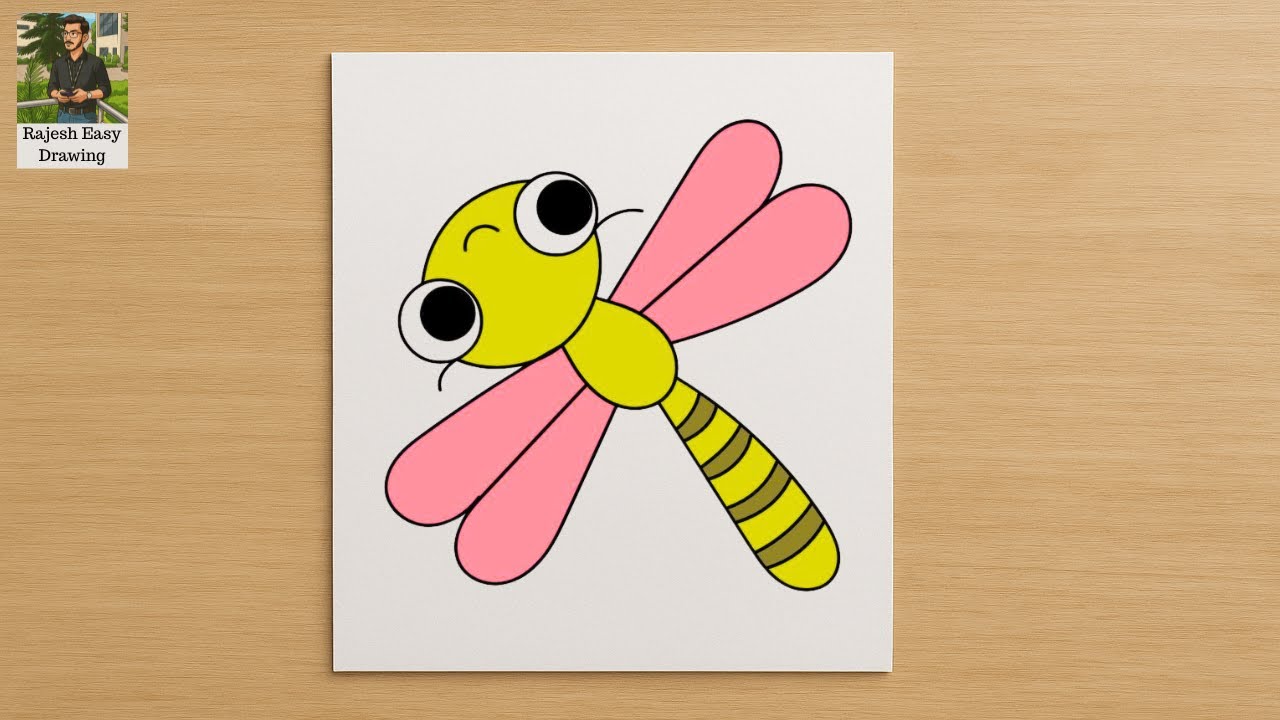 How to Draw a Dragonfly Easy Step by Step - Wie man eine Libelle ...