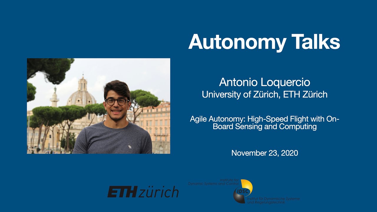 Autonomy Talks - Antonio Loquercio: Agile Autonomy - YouTube
