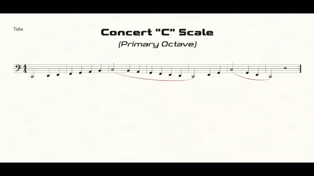 Tuba C Scale Practice in Half-Quarter All-State Pattern - YouTube