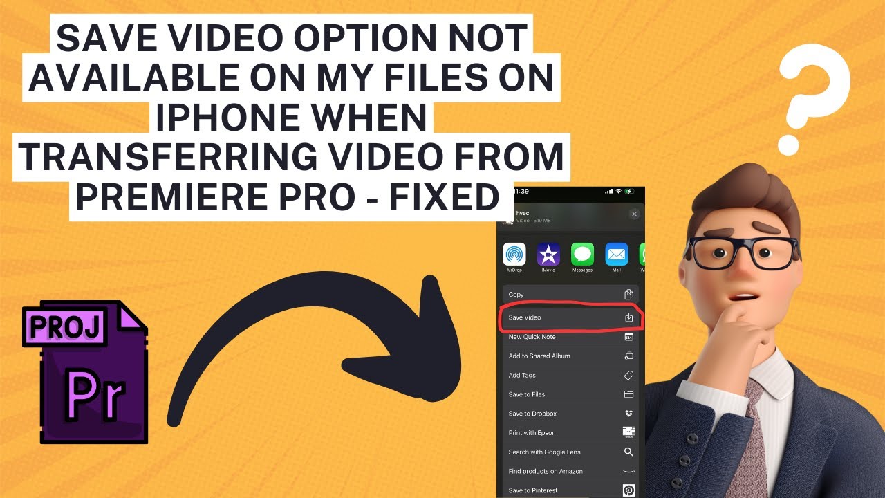 Save Video option disabled when saving Video from My Files to Photos in ...
