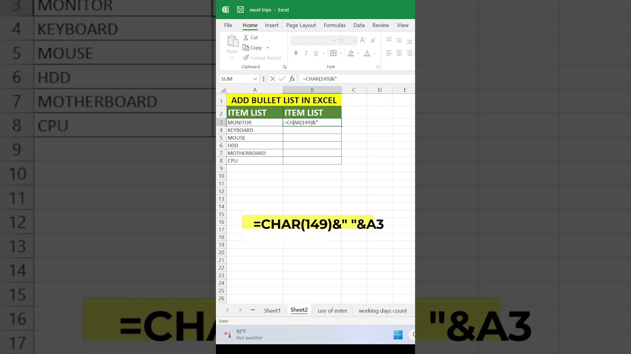 How To Insert Bullet In Ms Excel Bullet Points In Excel excel How To Insert Bullet In Ms Excel Bullet Points In Excel excel