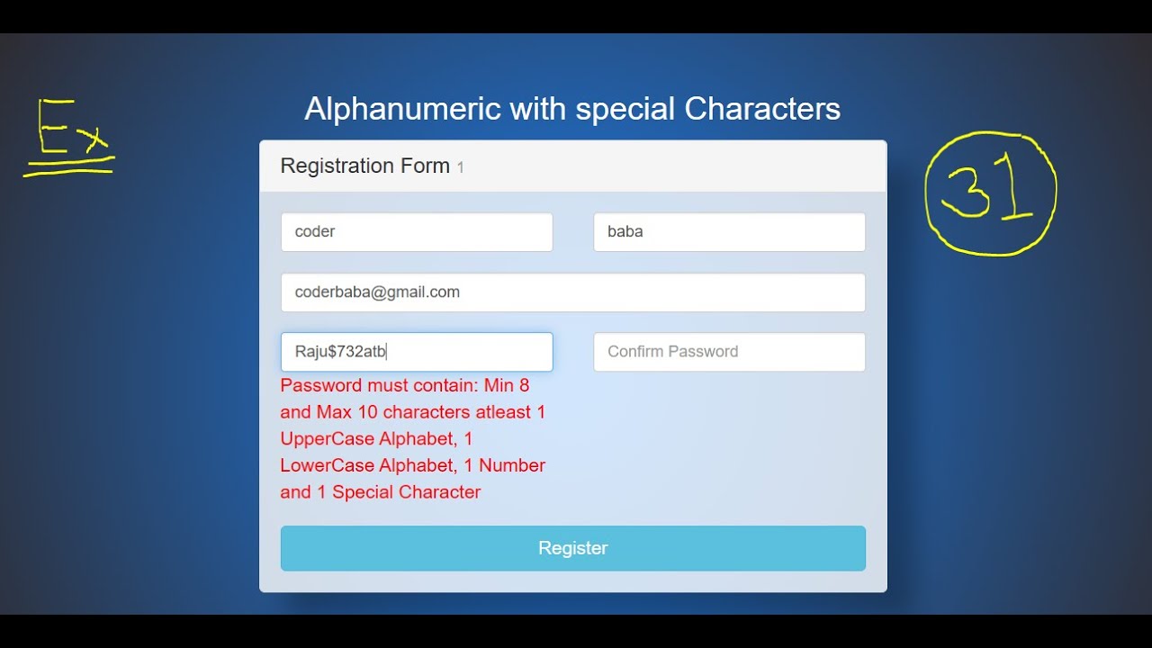 31 ASP.NET Course 2023 | RegularExpression Validators for Password ...
