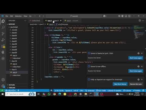 CLASS#35 Part- II | Web Development | JavaScript | setTimeout() | Project | Creating Chatboot Ai ...