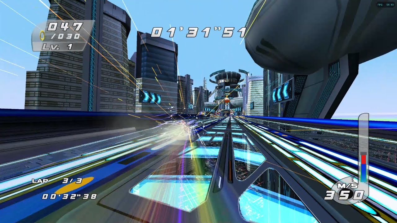 Sonic Riders TE v2.4.5: Metal City - Hyper Sonic (01'39''260) - YouTube