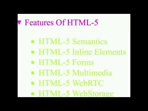 Features Of HTML-5 - YouTube