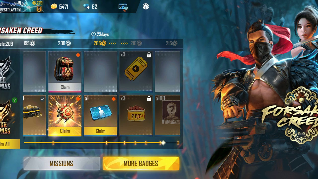 Freefire elite pass bag skin from Rj bhai - YouTube