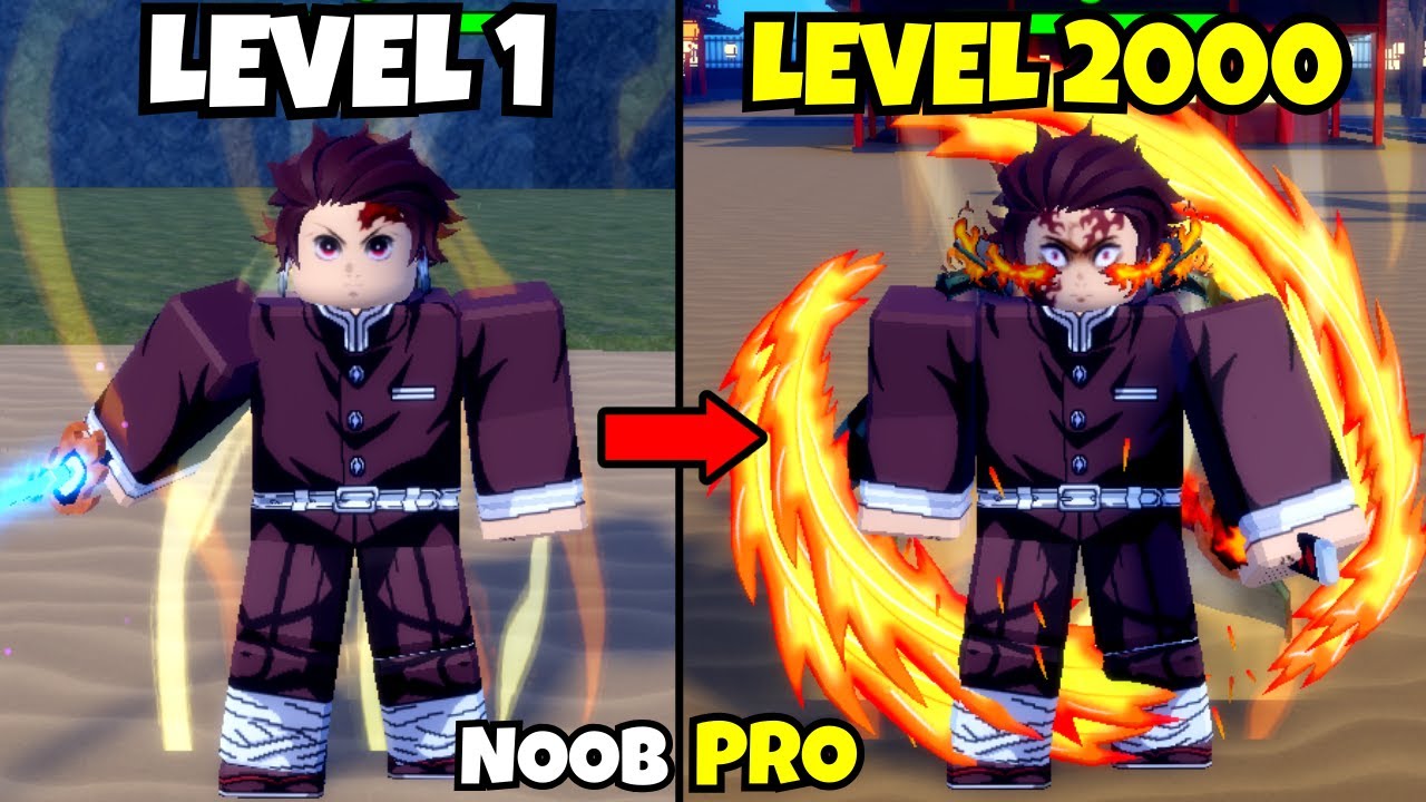 Beating Demon Blade as Tanjiro! Lvl 0 to Max Lvl 2000 Noob to Pro in ...