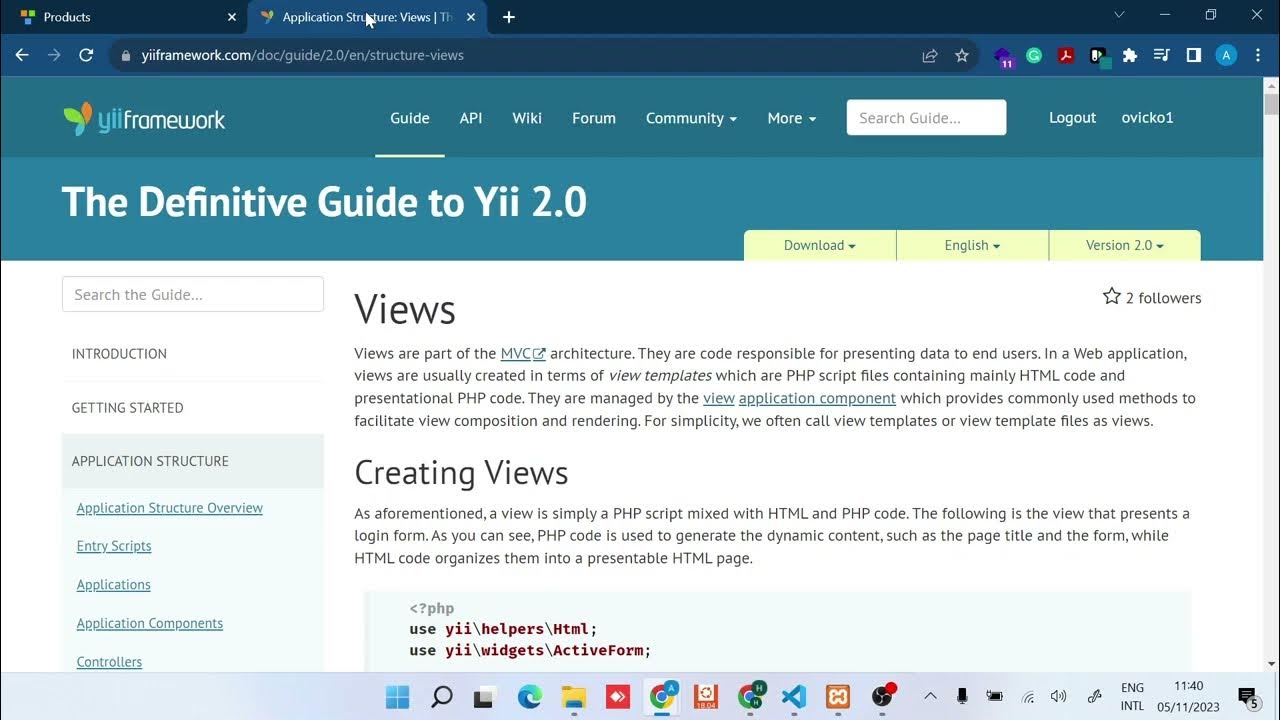 Yii 2CRUD Application Part 4 Add Menu Items - YouTube