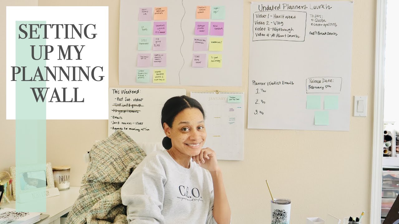 DAY IN THE LIFE | Planning Wall for 2021, Moving Around My Office, and ...