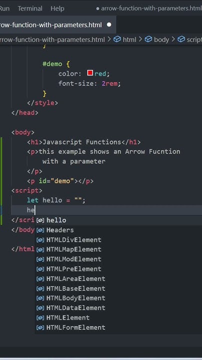 How to create JavaScript arrow function with parameter #javascript #arrow #function #shorts ...